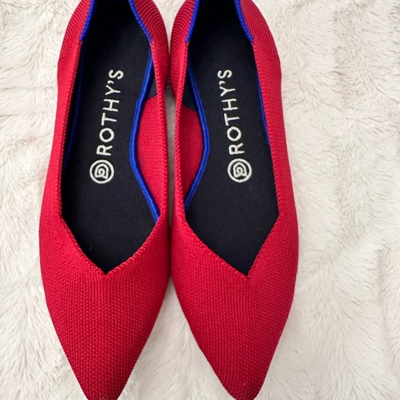 Rothy's | Shoes | Rothys The Point Bright Red Knit Fabric Womens ...